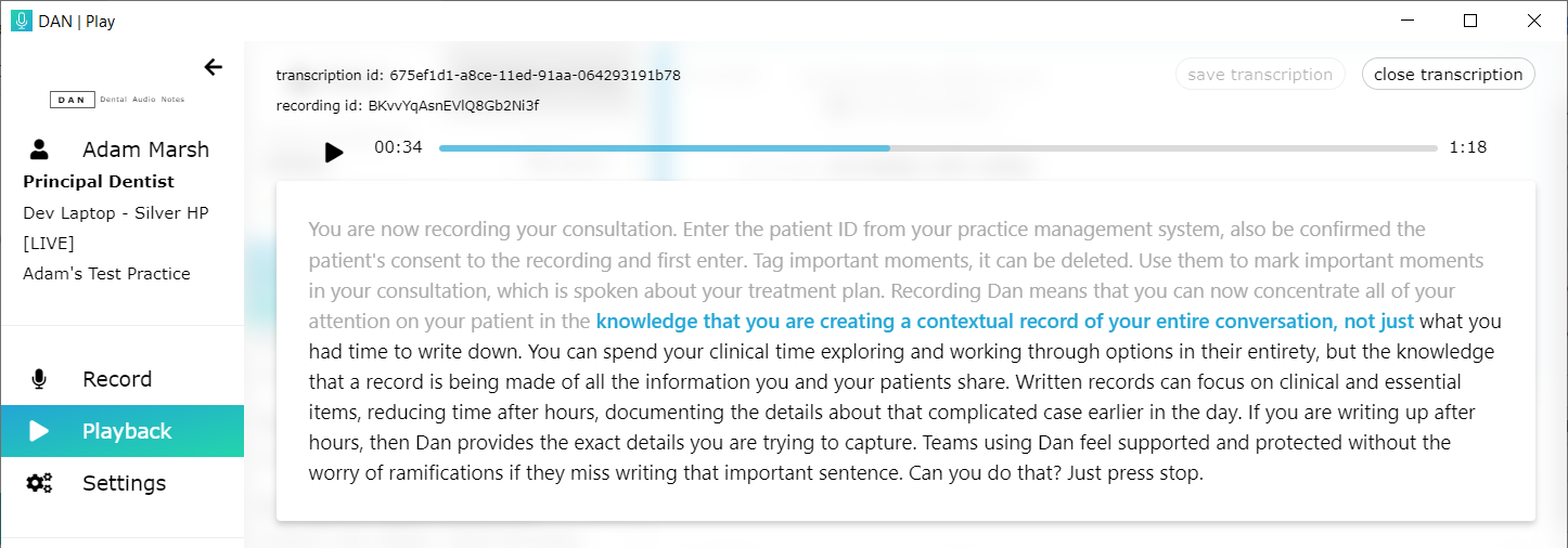 DAN | Guide | playback